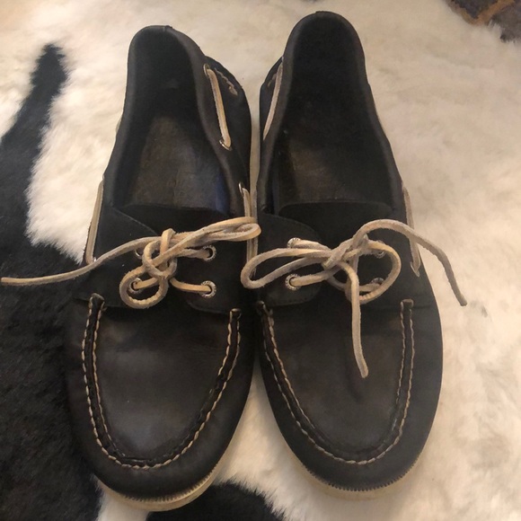 Sperry | Shoes | Sperry Topsider Ao 2 Eye Boat Shoes Black Mens Size 5 ...
